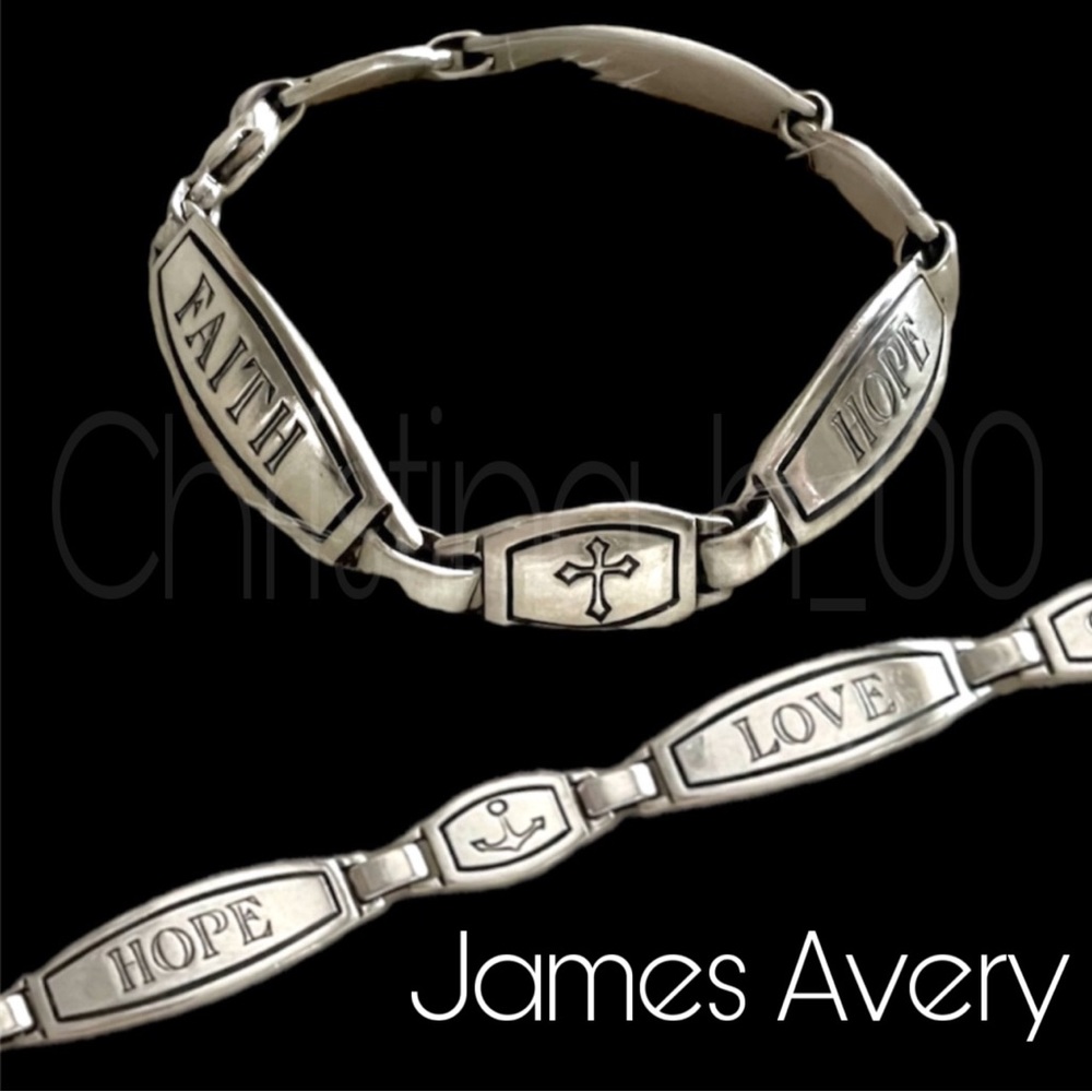 Rare James Avery Faith Hope Love Bracelet Anchor Hear… - Gem